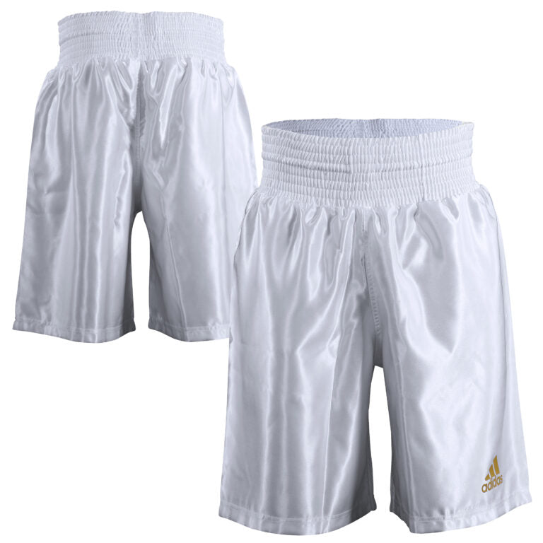 Adidas Multi Boxing Short Satin – White Gold – Rhino Fight Gear